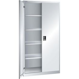 LISTA ESD-Fl&uuml;gelt&uuml;rschrank, H 1950 mm, 4 Fachb&ouml;den, BxT 1002 x 500 mm, lichtgrau