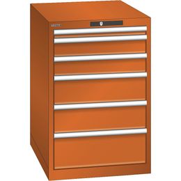LISTA ESD-Schubladenschrank, BxTxH 564 x 725 x 850 mm, 6 Schubladen, Traglast 75 kg, orange