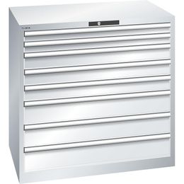 LISTA ESD-Schubladenschrank, BxTxH 1023 x 725 x 1000 mm, 8 Schubladen, Traglast 200 kg, lichtgrau