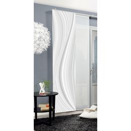Schiebegardine Home Wohnideen "LAURINA" Gr. 1, grau, B:60cm H:245cm, Polyester, Gardinen, Schiebegardine LAURINA, Einseitig mit Wellen-Motiv digital bedruckt