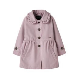 Kurzmantel name it "NMFMADELIN TRENCH COAT NOOS", M&auml;dchen, Gr. 110, keepsake lila, Web, Obermaterial: 85% Polyester, 15% Baumwolle, unifarben, figurumspielend Po-bedeckend, mit Knopf,mit Riegel, M&auml;ntel Kurzmantel, im romantischen Look