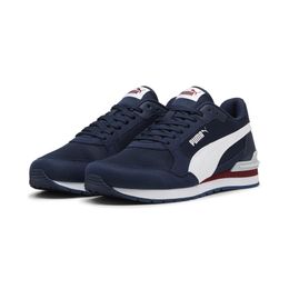 Sneaker Puma "ST Runner v4 Mesh Sneakers Erwachsene", Herren, Gr. 36, club navy wei&szlig; team regal rot platinum gray blau, Obermaterial: Synthetik, Textil. Futter: Textil. Innensohle: Textil. Laufsohle: Gummi, Schuhe Sneaker