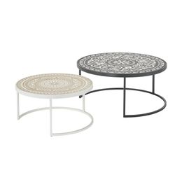 H&ouml;ffner Couchtisch 2er-Set Fiorale &brvbar; schwarz &brvbar; Ma&szlig;e (cm): H: 36 &Oslash;: 80 &raquo; H&ouml;ffner
