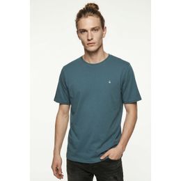 Jack & Jones Rundhalsshirt JACK & JONES "JJEPAULOS TEE SS CREW NECK NOOS", Herren, Gr. S, blau mirage, Single Jersey, Obermaterial: 100% Baumwolle, unifarben, regular fit normal, Rundhals, gerader Abschluss, Shirts Rundhalsshirt, Baumwollmischung, regular fit