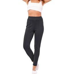 Damen Freizeithose mit Biesenverzierung schwarz, Gr&ouml;&szlig;e 40