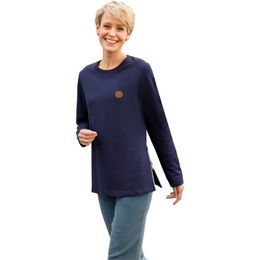 Damen Sweatshirt mit Rei&szlig;verschl&uuml;ssen seitlich marine, Gr&ouml;&szlig;e 44