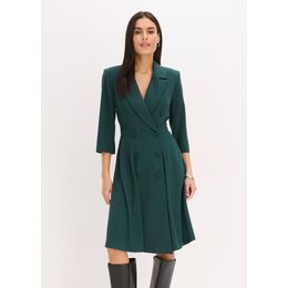 bonprix Blazerkleid mit ausgestelltem Rockteil, gr&uuml;n, Gr.48, Elegantes Blazerkleid mit ausgestelltem Rockteil