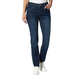 Damen Jeans mit Pattentaschen hinten dark blue, Gr&ouml;&szlig;e 52