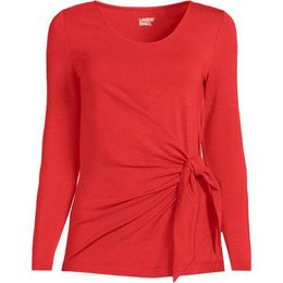 LANDS' END Langarmshirt mit Knotendetail aus Baumwolle/Modal-Mix, Damen,  Orange, Elasthan/Baumwoll-Mischung, by Lands' End