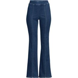 LANDS' END Travel-Schlagjeans High Waist, Damen,  Blau, Elasthan/Baumwoll-Mischung/Viskose-Mischung, by Lands' End