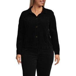 LANDS' END Leicht verk&uuml;rzte Cordjacke, Damen,  Schwarz, Baumwoll-Mischung, by Lands' End
