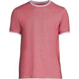 LANDS' END Piqu&eacute;-T-Shirt mit k&uuml;hlendem Effekt, Classic Fit, Herren,  Pink, Baumwoll-Mischung/Polyester-Mischung, by Lands' End