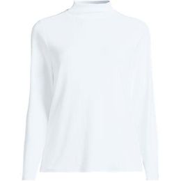 LANDS' END Softes Stehbund-Shirt, Damen,  Wei&szlig;, Elasthan/Viskose/Viskose-Mischung, by Lands' End