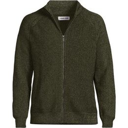 LANDS' END Rippstrick DRIFTER Cardigan, Herren,  Gr&uuml;n, Baumwolle/Nylon, by Lands' End