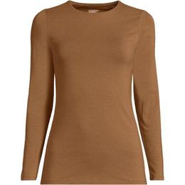 LANDS' END Shirt aus Baumwolle/Modal-Mix mit Rundausschnitt, Damen,  Beige, Elasthan/Baumwolle Modal, by Lands' End