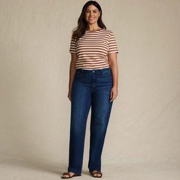 LANDS' END Soft Denim Relaxte Straight Fit Jeans Mid Waist, Damen,  Blau, Elasthan/Baumwoll-Mischung, by Lands' End