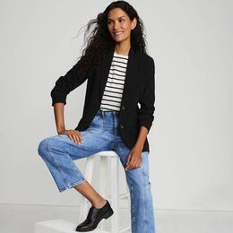 LANDS' END Blazer aus Cr&ecirc;pe, Damen,  Schwarz, Polyester, by Lands' End