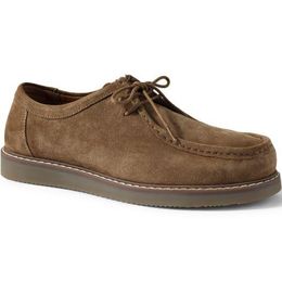 LANDS' END Schn&uuml;rschuhe mit Mokassin-Naht, Herren,  Grau, Rauleder, by Lands' End
