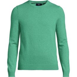 LANDS' END Kaschmirpullover mit rundem Ausschnitt, Herren,  Gr&uuml;n, Kaschmir, by Lands' End