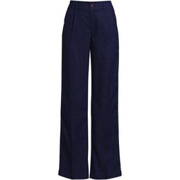 LANDS' END Leinenhose High Waist mit weitem Bein, Damen,  Blau, Leinen, by Lands' End
