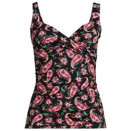 LANDS' END Tankinitop CHLORRESISTENT mit V-Ausschnitt Gemustert f&uuml;r Damen, Damen, size: regular, Schwarz, Nylon-Mischung, by Lands' End