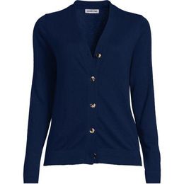 LANDS' END Cardigan aus Baumwolle/Seidenmix, Damen,  Blau, Baumwolle/Seide/Nylon, by Lands' End