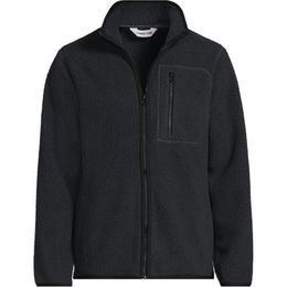 LANDS' END Teddyfleece-Jacke mit Rei&szlig;verschluss, Herren,  Blau, Polyester, by Lands' End