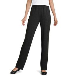 LANDS' END Straight Fit Freizeithose SPORT KNIT, Damen,  Schwarz, Baumwolle, by Lands' End