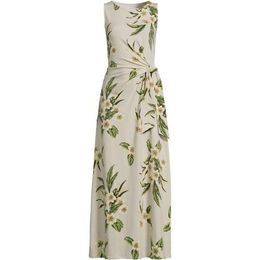 LANDS' END Maxikleid aus Baumwolle/Modal mit Bindeband, Damen,  Beige, Elasthan/Baumwoll-Mischung/Synthetic-blend, by Lands' End