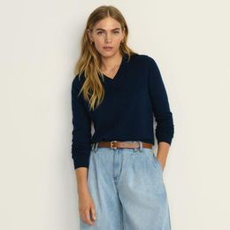 LANDS' END Pullover aus Baumwolle/Seidenmix, Damen,  Blau, Baumwolle/Seide/Nylon, by Lands' End