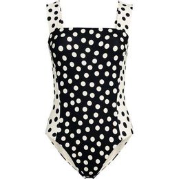 LANDS' END Badeanzug mit Karree-Ausschnitt, extra hohes Bein, Damen,  Schwarz, Elasthan/Nylon-Mischung, by Lands' End