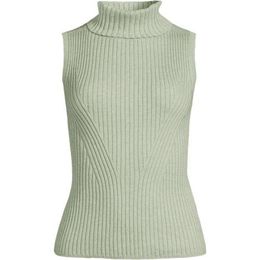 LANDS' END &Auml;rmelloser Rollkragenpullover, Damen,  Gr&uuml;n, Baumwolle/Baumwoll-Mischung/Nylon-Mischung, by Lands' End