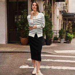 LANDS' END Feinstrick-Midirock, Damen,  Schwarz, by Lands' End