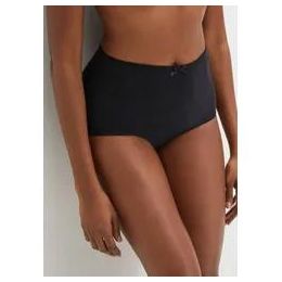 High-Waist-Slip bonprix, Damen, Gr. 52/54 (XXL), 4 Stk., schwarz, Jersey, Obermaterial: 98% Baumwolle, 2% Elasthan, gemustert, unifarben, figurbetont, Unterhosen, Highwaist Schnitt, aus Ajourmuster aus Baumwolle, mit Elasthan-Anteil