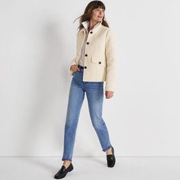 LANDS' END Boucl&eacute;-Jacke, Damen,  Wei&szlig;, Polyester, by Lands' End