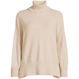 LANDS' END Relaxter Rollkragenpullover, Damen,  Beige, Polyester/Nylon/Polyester-Mischung, by Lands' End