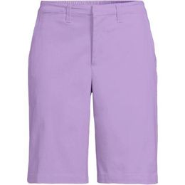 LANDS' END Chino-Bermudas, Damen,  Lila, Elasthan/Baumwoll-Mischung, by Lands' End