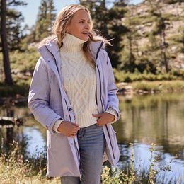 LANDS' END Zopfmuster-Rollkragenpullover DRIFTER, Damen,  Wei&szlig;, Baumwolle, by Lands' End