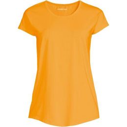 LANDS' END Shirt aus Baumwolle/Modal-Mix mit Ballett-Ausschnitt, Damen,  Orange, Baumwolle Modal, by Lands' End