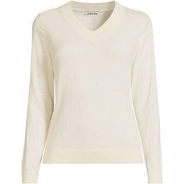LANDS' END Pullover aus Baumwolle/Seidenmix, Damen,  Wei&szlig;, Baumwolle/Seide/Nylon, by Lands' End