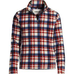 LANDS' END Anyweather Fleece-Pullover mit Rei&szlig;verschluss Gemustert, Herren,  Blau, Polyester, by Lands' End