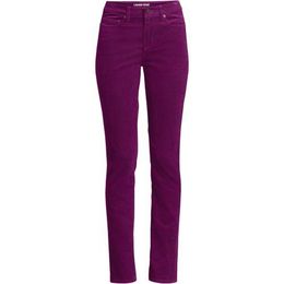 LANDS' END Straight Fit Cordhose Mid Waist, Damen,  Lila, Baumwoll-Mischung, by Lands' End