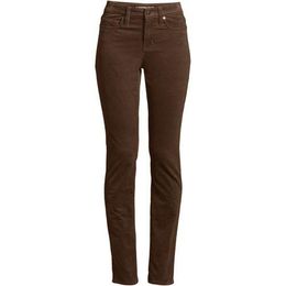 LANDS' END Straight Fit Cordhose Mid Waist, Damen,  Braun, Baumwoll-Mischung, by Lands' End