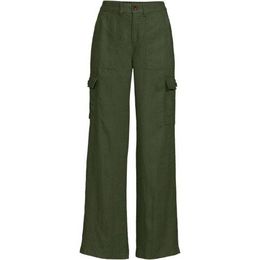 LANDS' END Relaxte Leinenhose mit geradem Bein, Damen,  Gr&uuml;n, Leinen, by Lands' End