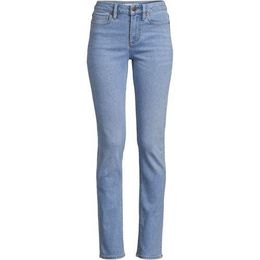 LANDS' END Straight Fit Recover Jeans Mid Waist, Damen,  Blau, Elasthan/Baumwoll-Mischung/Polyester-Mischung, by Lands' End