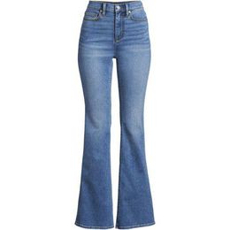 LANDS' END Skinny Fit Recover Schlagjeans High Waist, Damen,  Blau, Baumwolle/Elasthan/Polyester, by Lands' End
