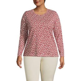 LANDS' END Supima-Shirt, Langarm, Damen,  Orange, Baumwolle, by Lands' End
