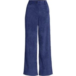 LANDS' END Stretchcord-Hose mit weitem Bein, Damen,  Blau, Polyester/Polyester-Mischung, by Lands' End