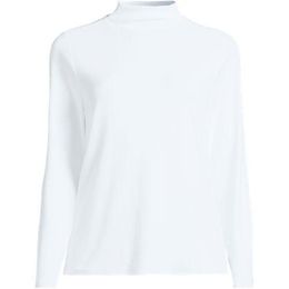 LANDS' END Softes Stehbund-Shirt, Damen,  Wei&szlig;, Elasthan/Viskose/Viskose-Mischung, by Lands' End