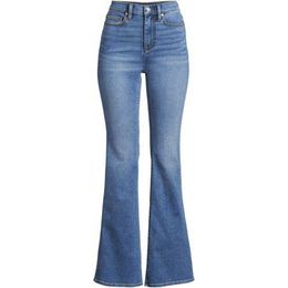 LANDS' END Skinny Fit Recover Schlagjeans High Waist, Damen,  Blau, Baumwolle/Elasthan/Polyester, by Lands' End